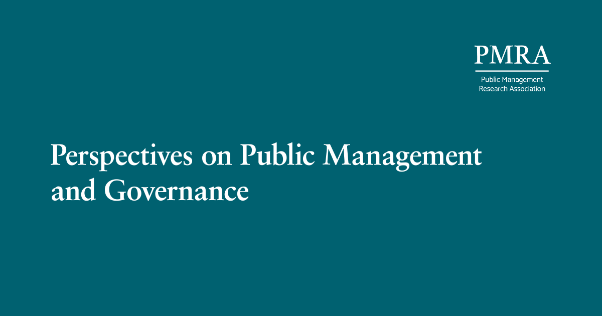 Why publish with Perspectives on Public Management and Governance ...